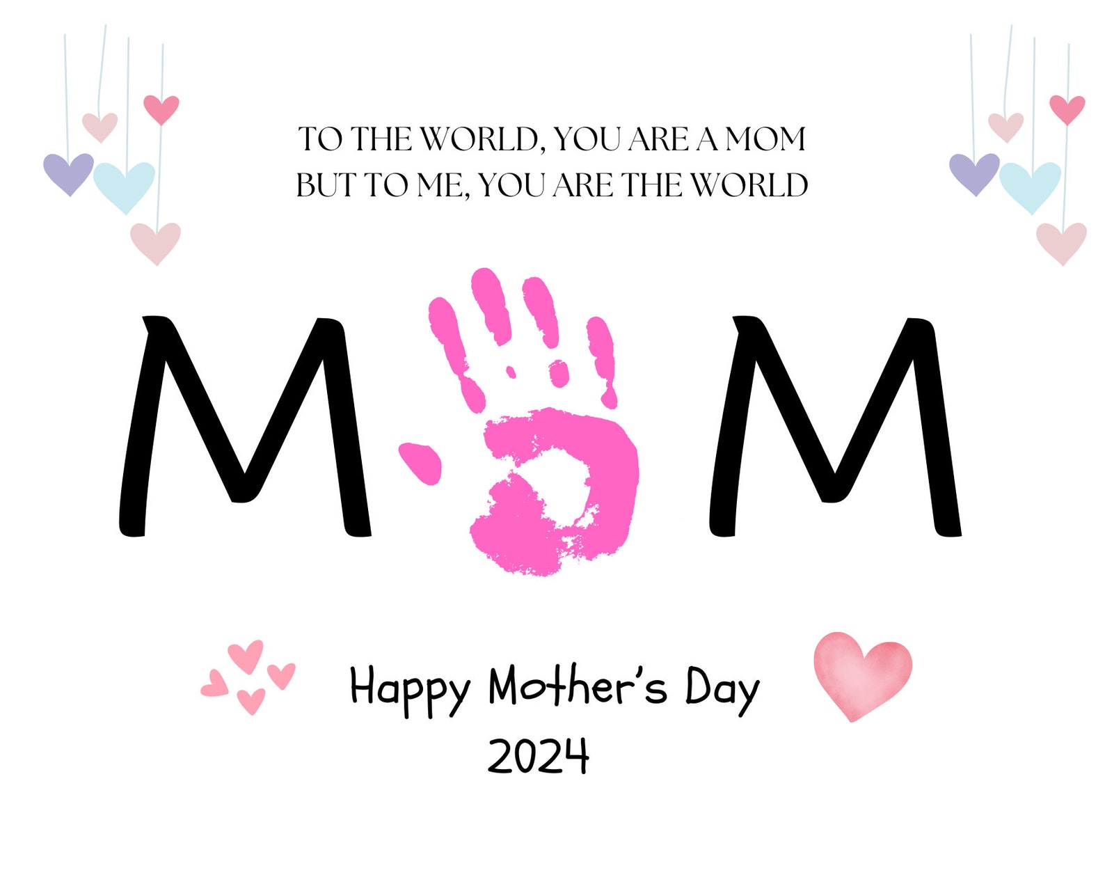 Mothers Day Handprint Craft Printable, Mothers Day Poem, Happy Mothers ...