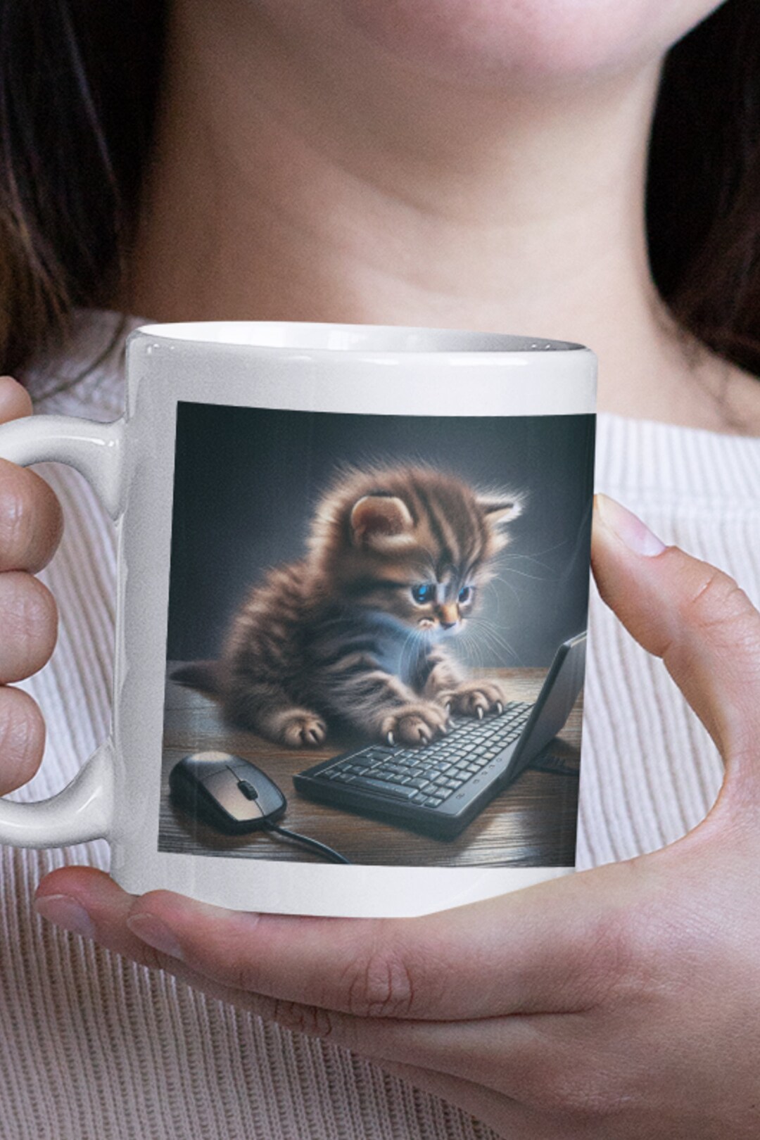 Kitten Typing Coffee Mug Funny - Etsy