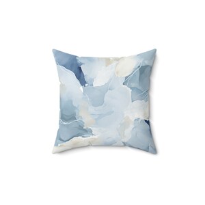 Modern Abstract Soft Cream Blue Pattern Throw Pillow, off White ...