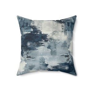 Elegant Blue Gray Texture Throw Pillow, Abstract Minimalist, Boho ...