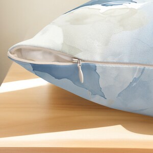Modern Abstract Soft Cream Blue Pattern Throw Pillow, off White ...
