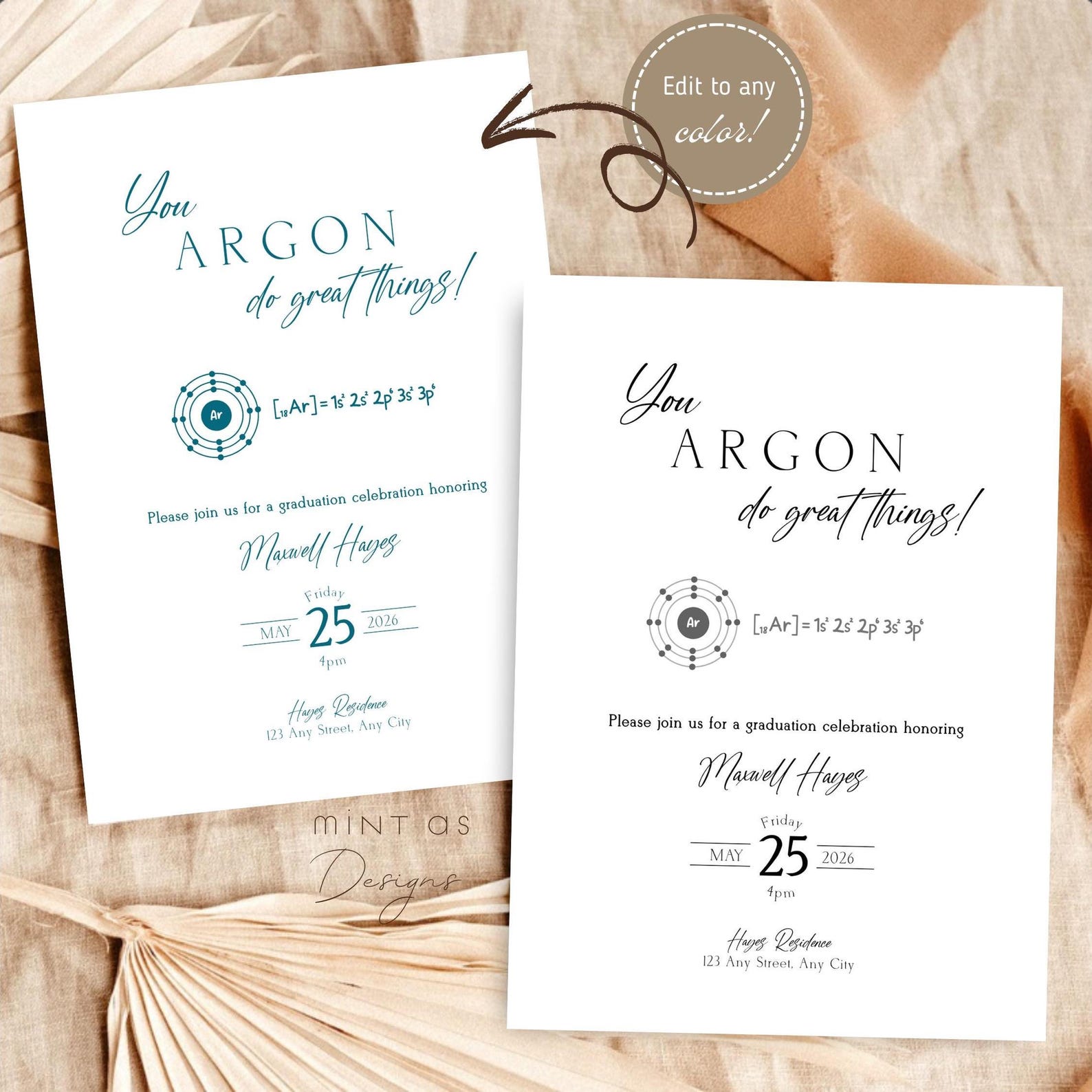 Chemistry Graduation Invitation, Science Grad Party Invite, Bsc ...