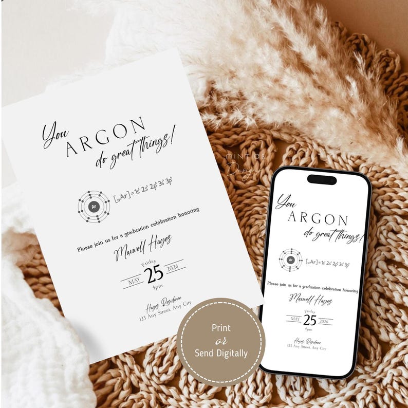 Chemistry Graduation Invitation, Science Grad Party Invite, Bsc ...