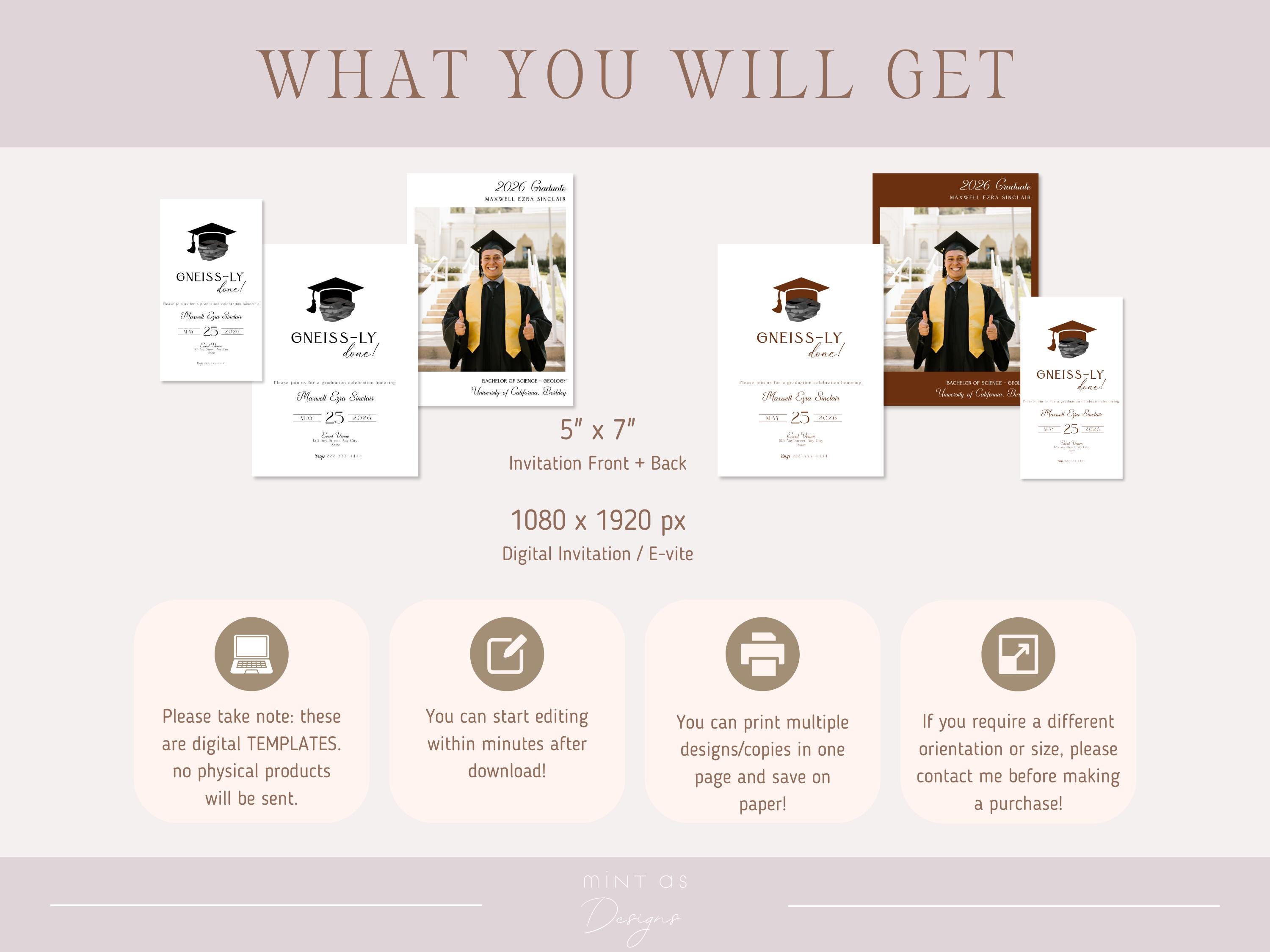 Geology Graduation Invitation, Earth Science Grad Party, Bsc Geology ...