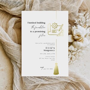 Architecture Graduation Invitation, Civil Engineer Grad Party Invite ...