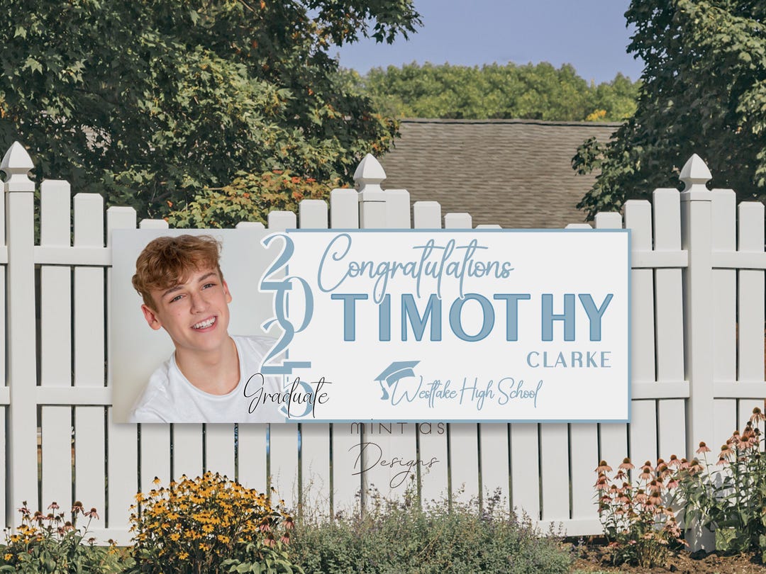 Editable Graduation Banner Template With Photo | Horizontal/vertical ...