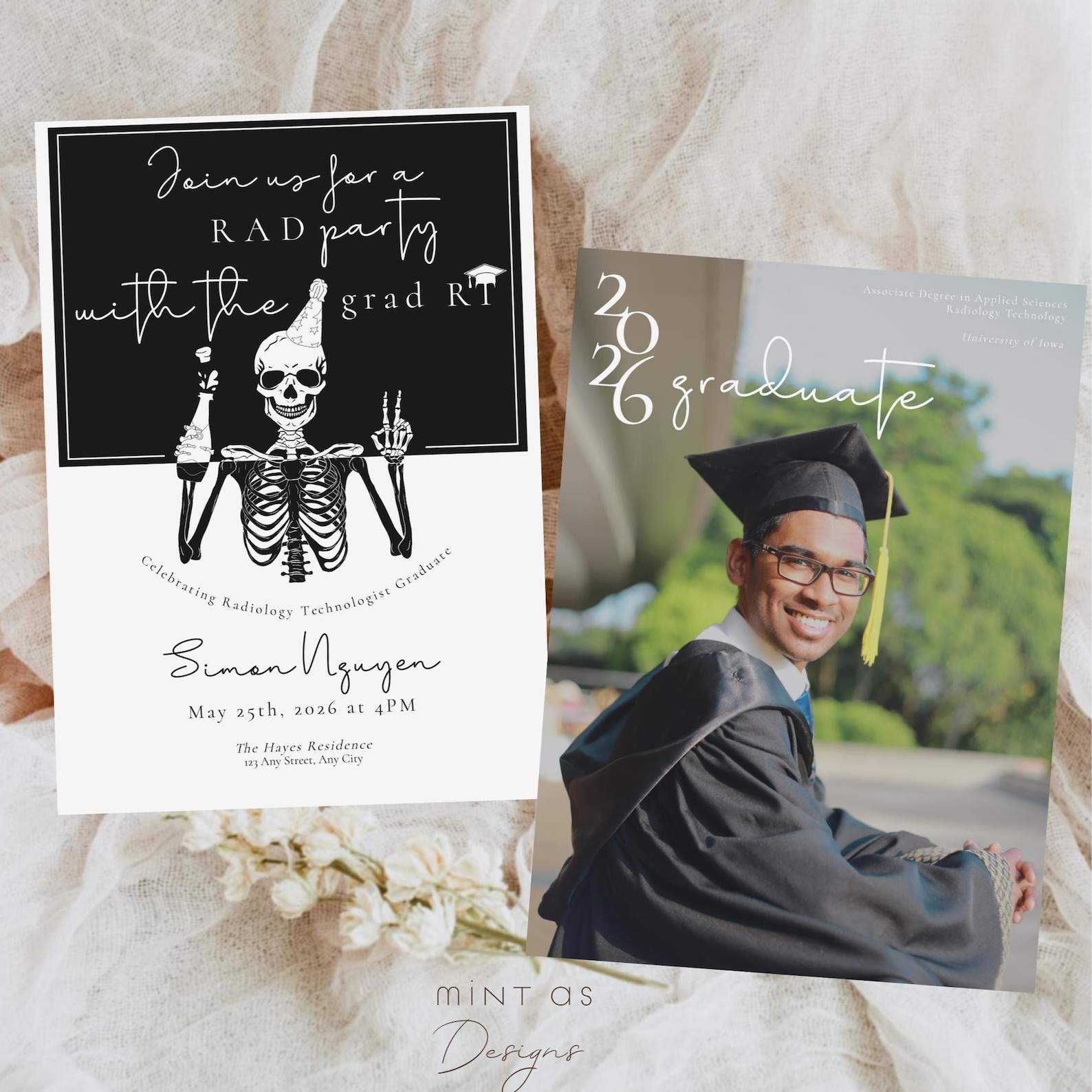 Radiology Tech Graduation Invitation 2026, Funny RT Grad Party Invite ...
