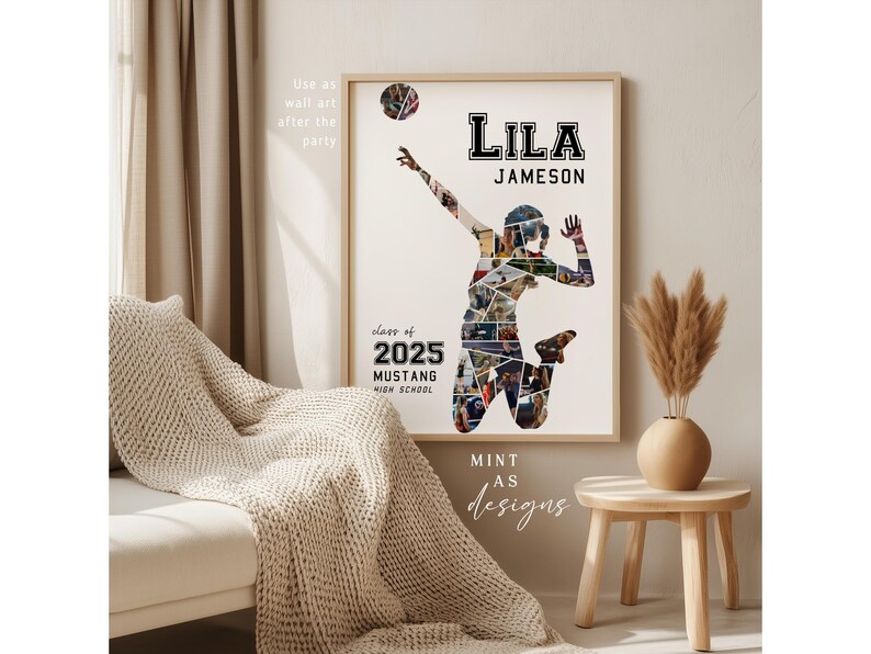 Volleyball Graduation Photo Collage Sign Template | Senior Poster ...