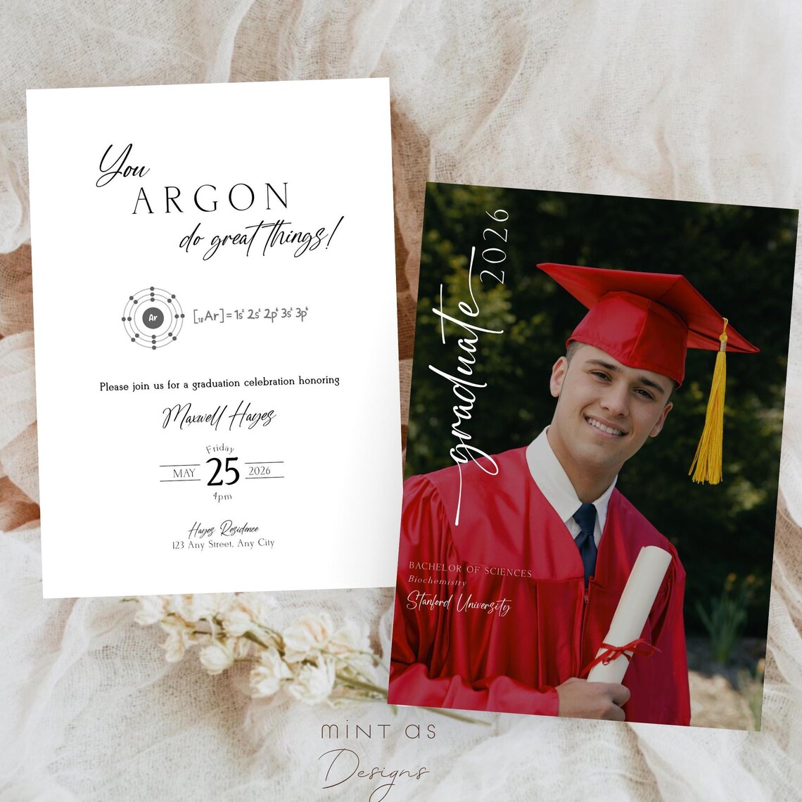 Chemistry Graduation Invitation, Science Grad Party Invite, Bsc ...