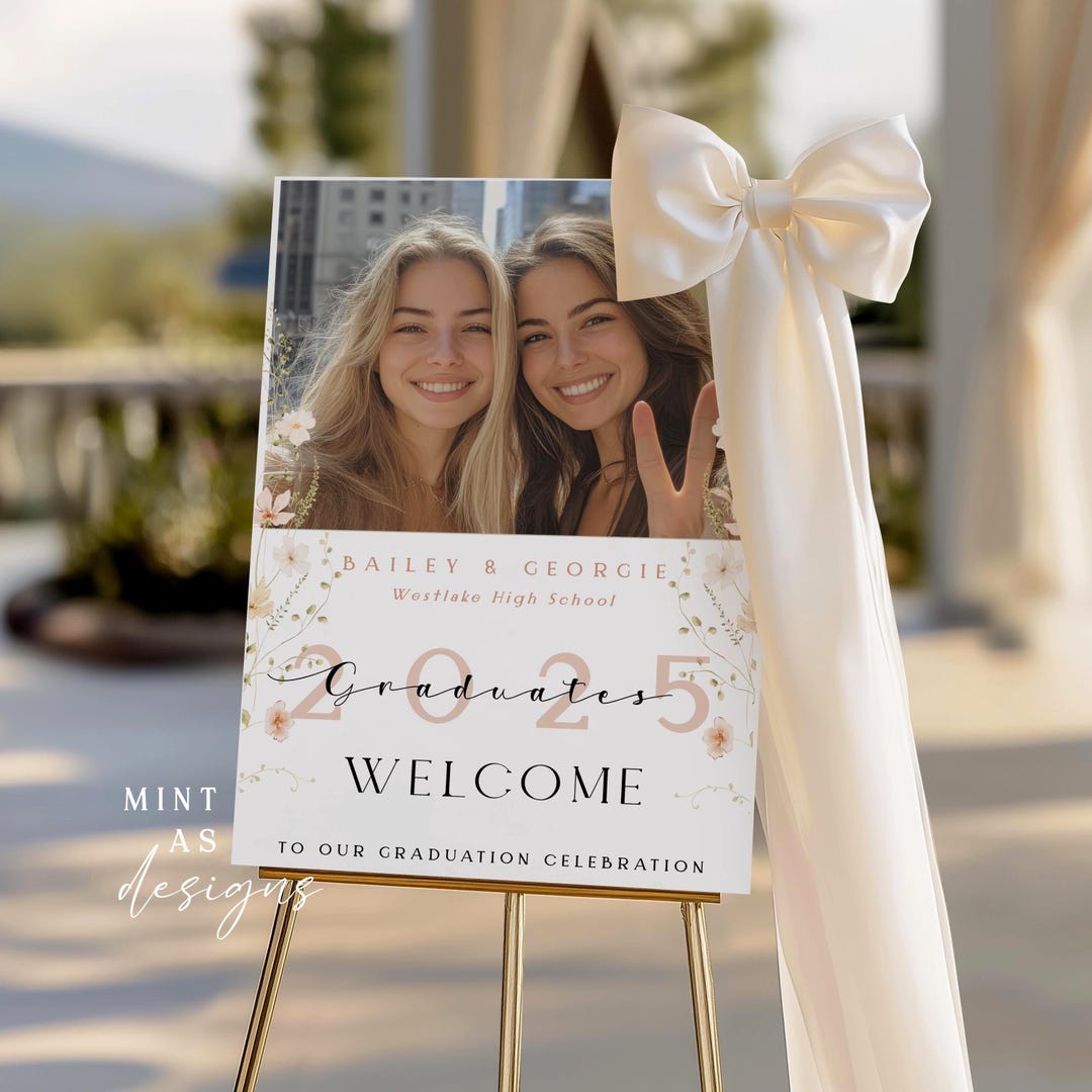 Joint Graduation Welcome Sign Template With Photo | Personalized ...