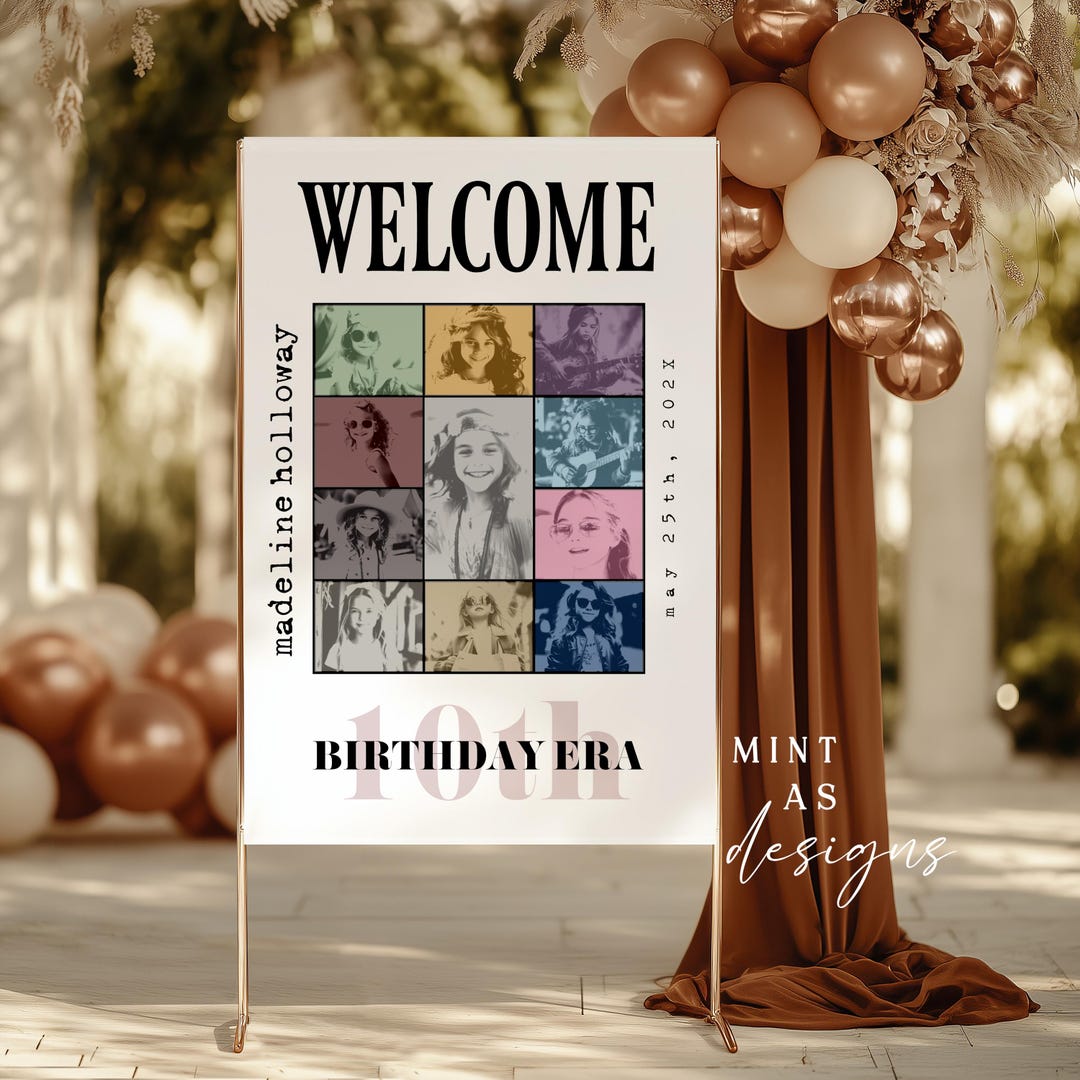 Swiftie Birthday Party Welcome Sign | Taylor Eras Tour Theme Poster ...