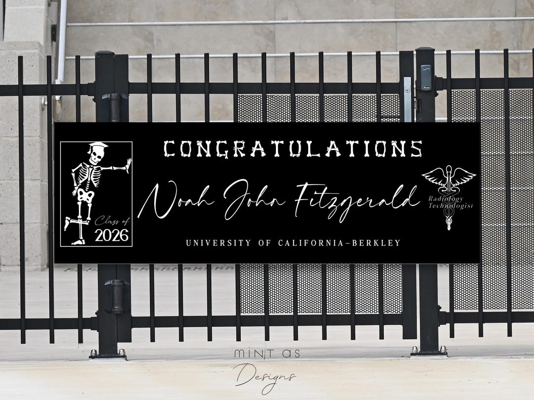 Radiology Technologist Graduation Banner X-ray Skeleton Theme | Class ...