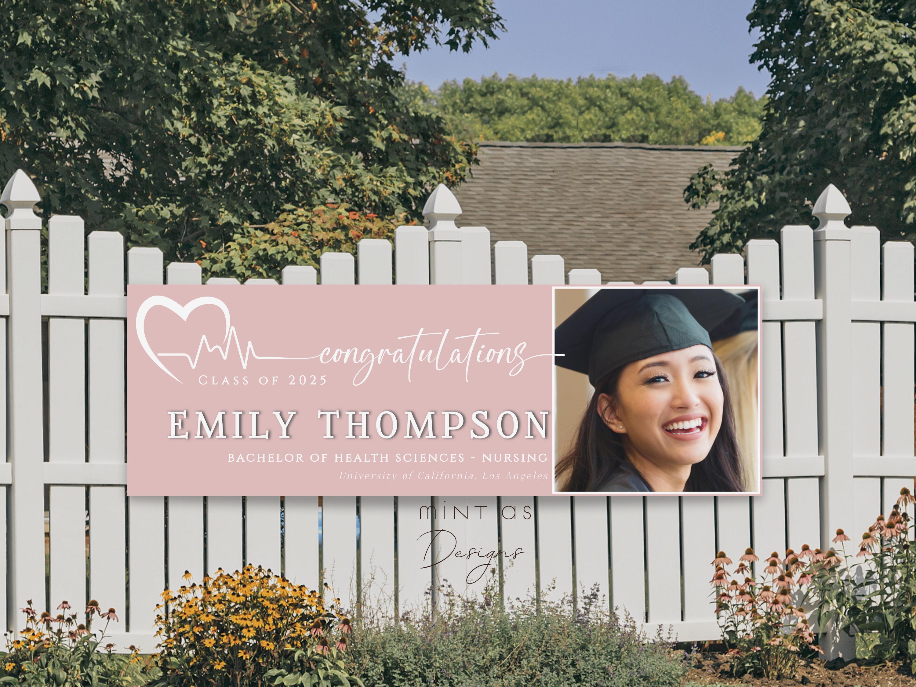 Nursing Graduation Banner Template | Editable Large Grad Sign for ...