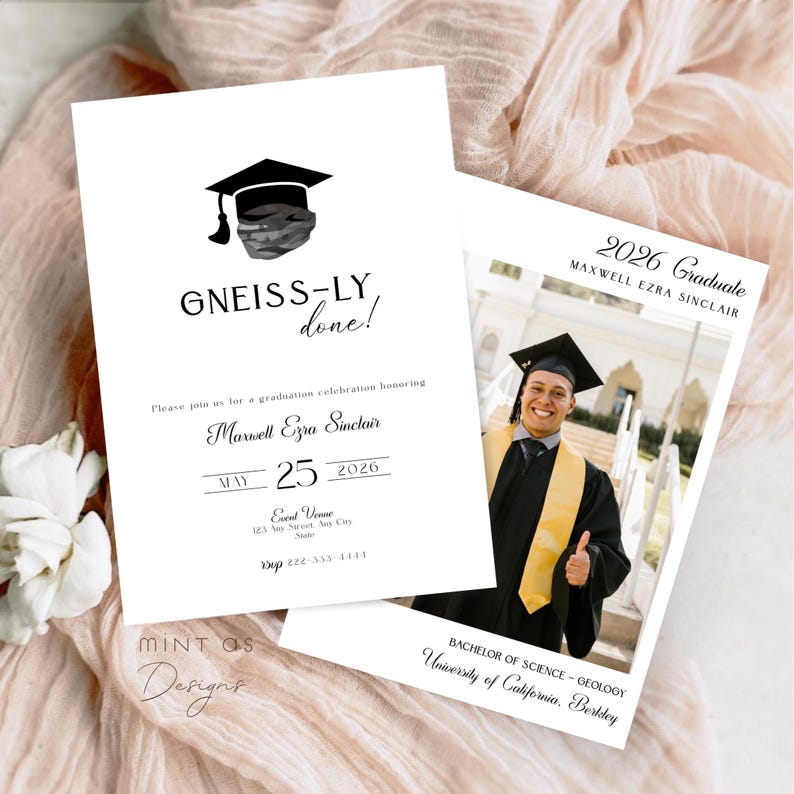 Geology Graduation Invitation, Earth Science Grad Party, Bsc Geology ...