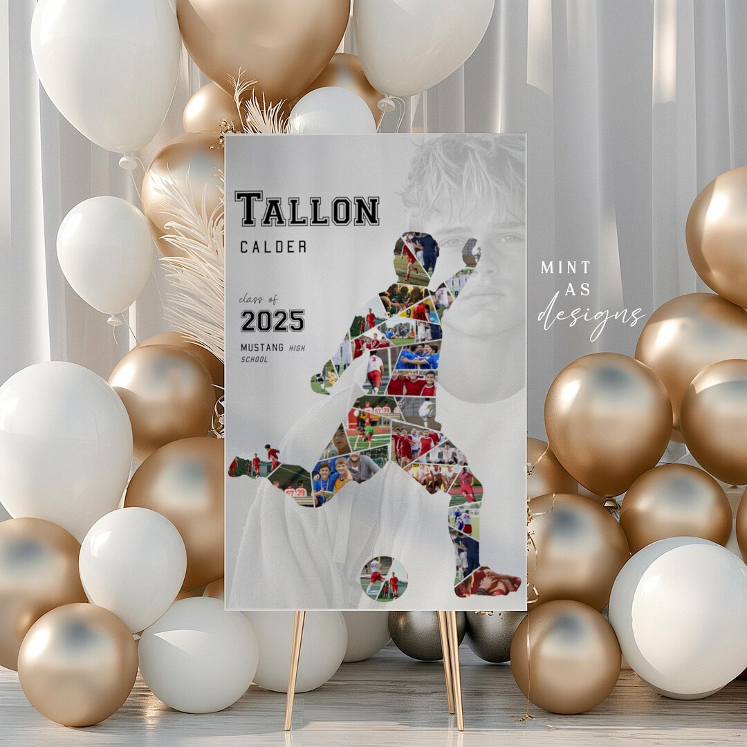 Boys Soccer Graduation Photo Collage | Custom Senior Gift | Keepsake ...
