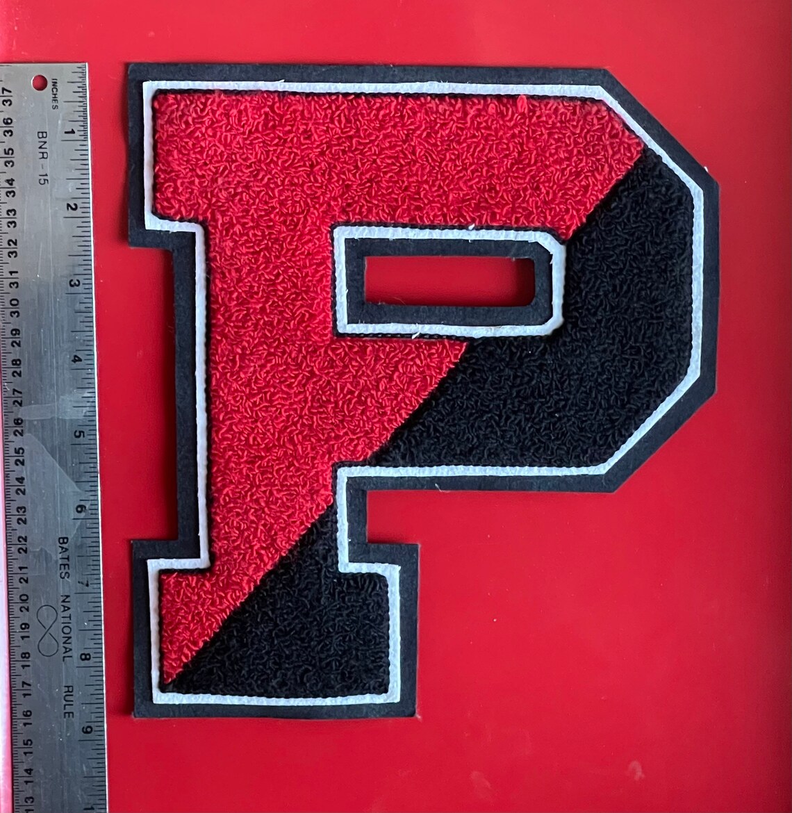 Vintage 2-layer Wool and Split Color Chenille Patch-letter (letters) “P ...
