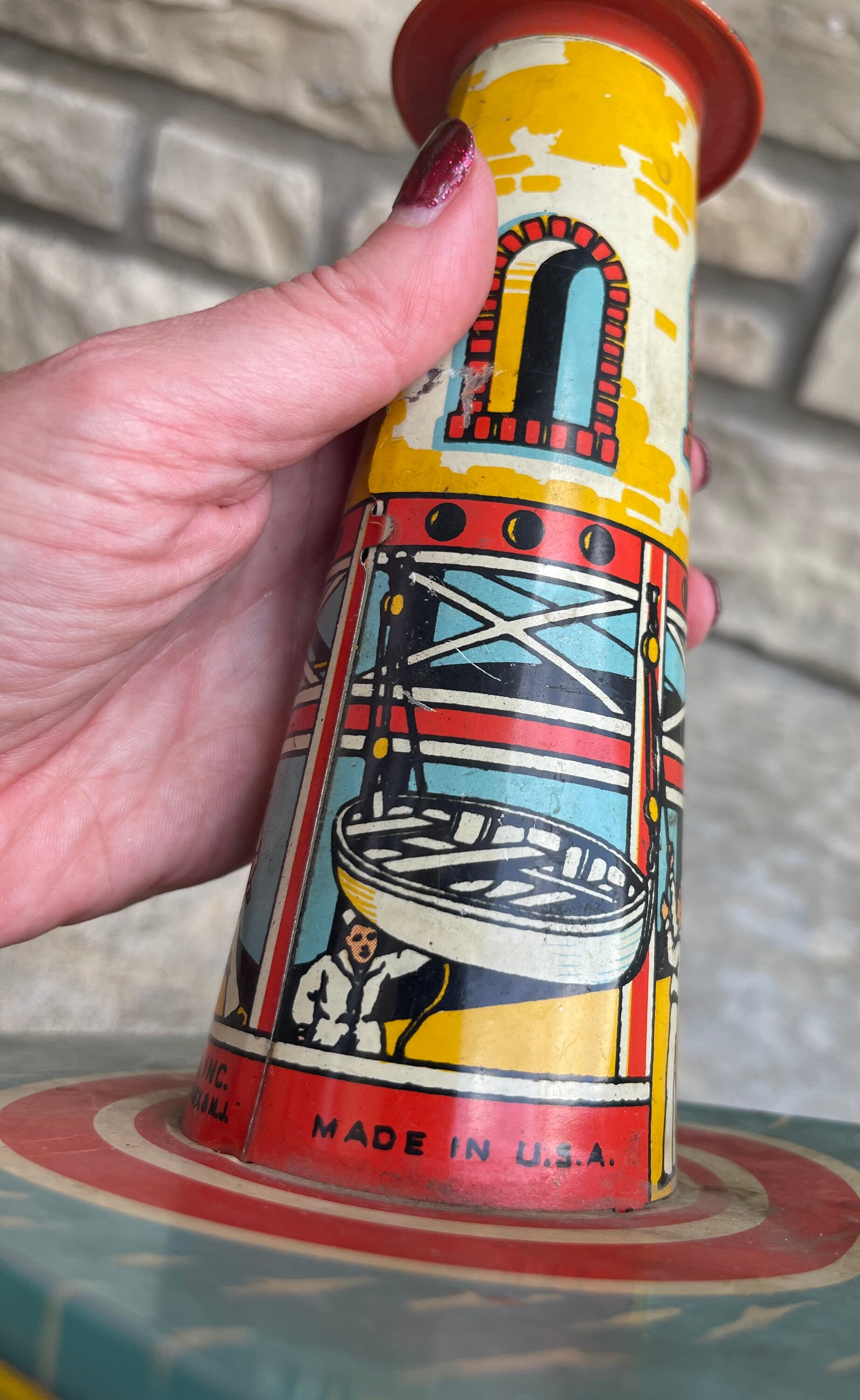 Vintage Tin Litho Toy With Sailors 1930s Sky Ranger Tin Toy by Unique ...