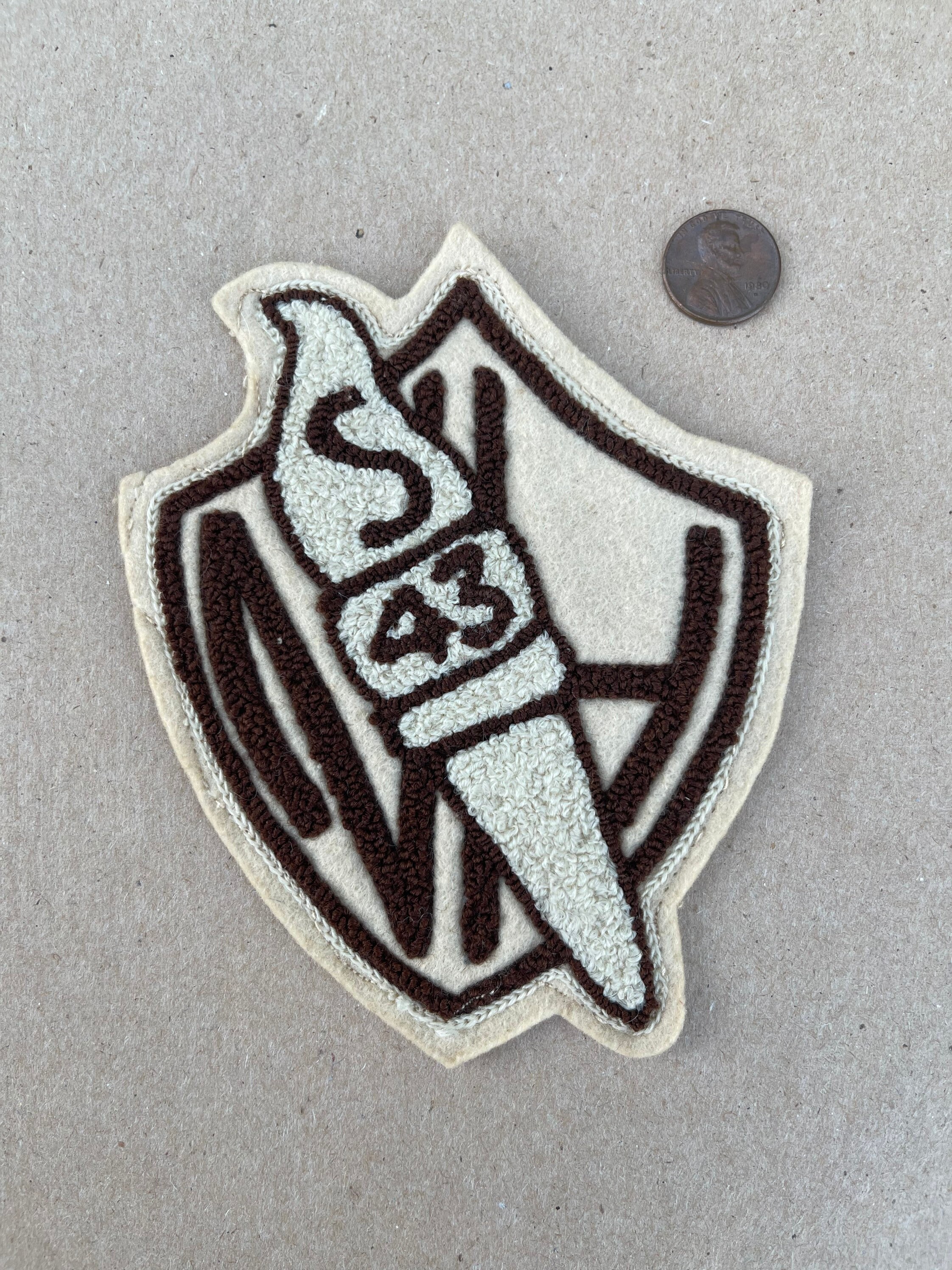 Vintage Chenille Appliqué Patch-crest Shield With Torch “N” “H” “S” “43 ...
