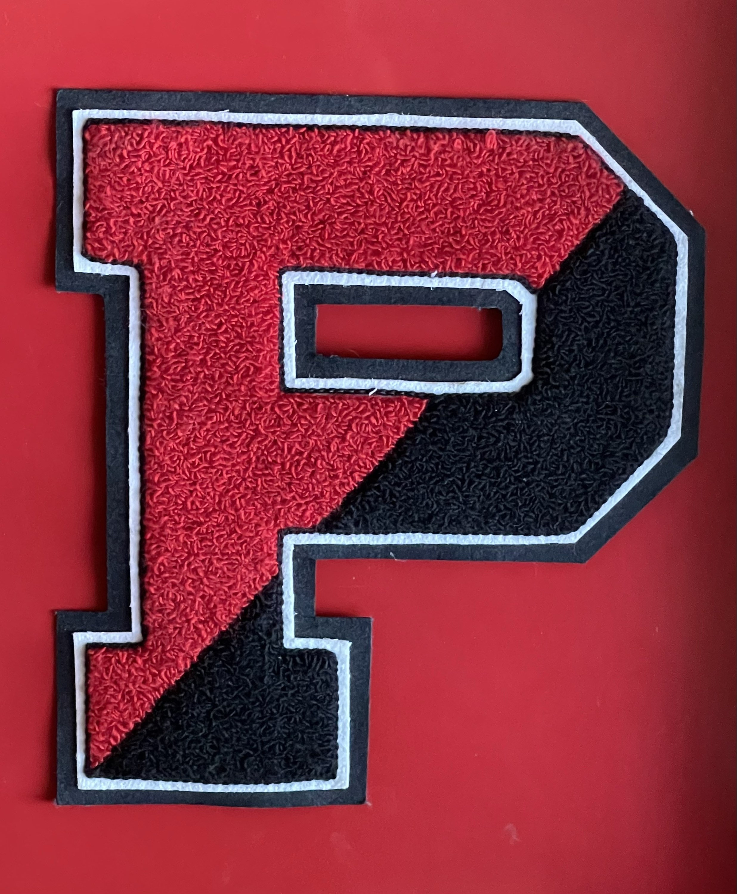 Vintage 2-layer Wool and Split Color Chenille Patch-letter (letters) “P ...