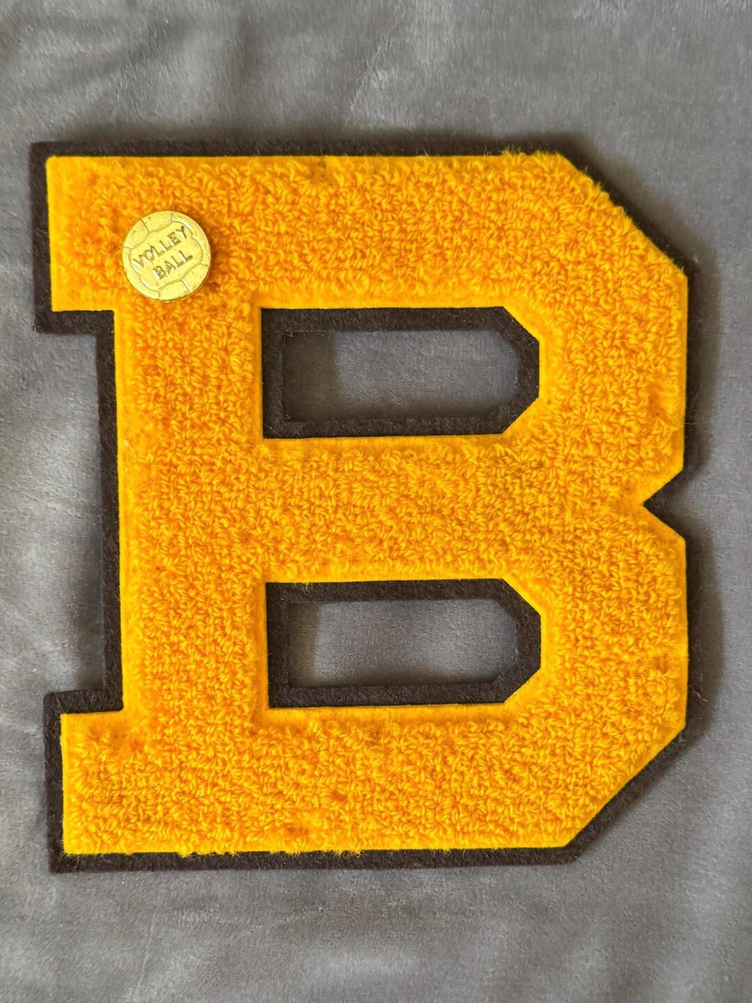 Vintage Chenille Patch-letterman “B”LARGE With Volleyball Pin - Etsy