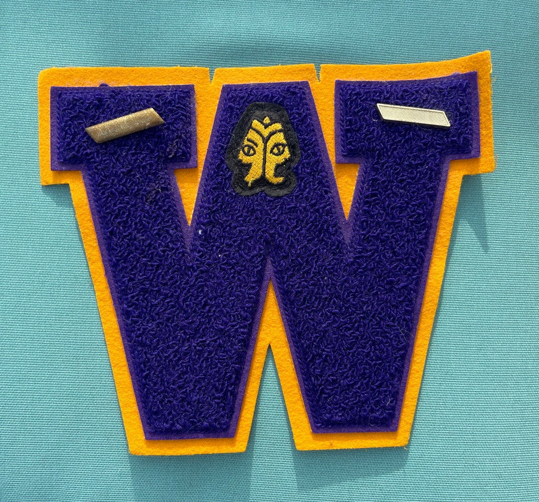 Vintage Chenille Large Patch-letter “W” With Embroidery Theater Icon ...