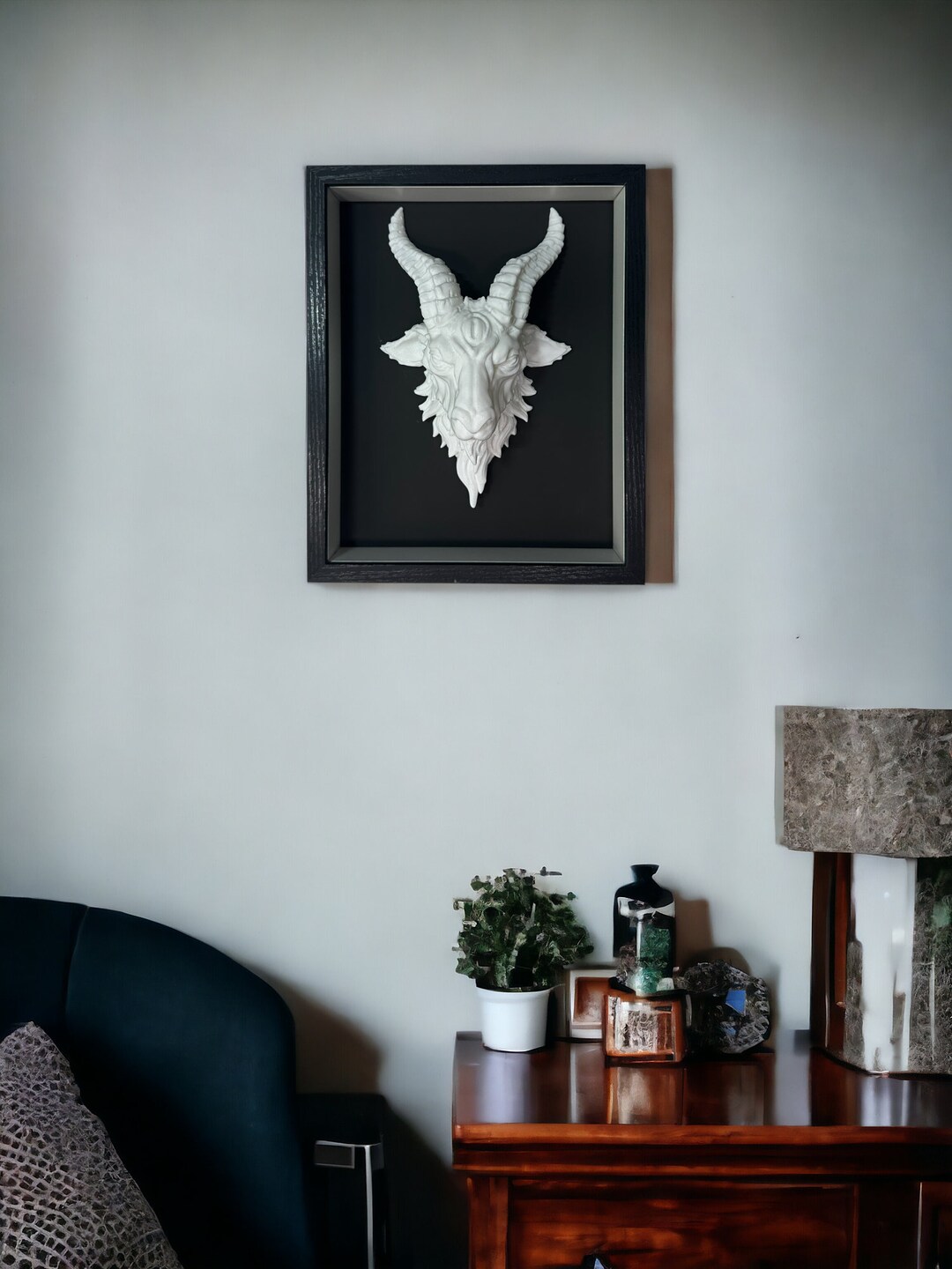 Goat Head Shadowbox Wall Art, Goat Frame, Wall Decor, Home Decor, Frame ...
