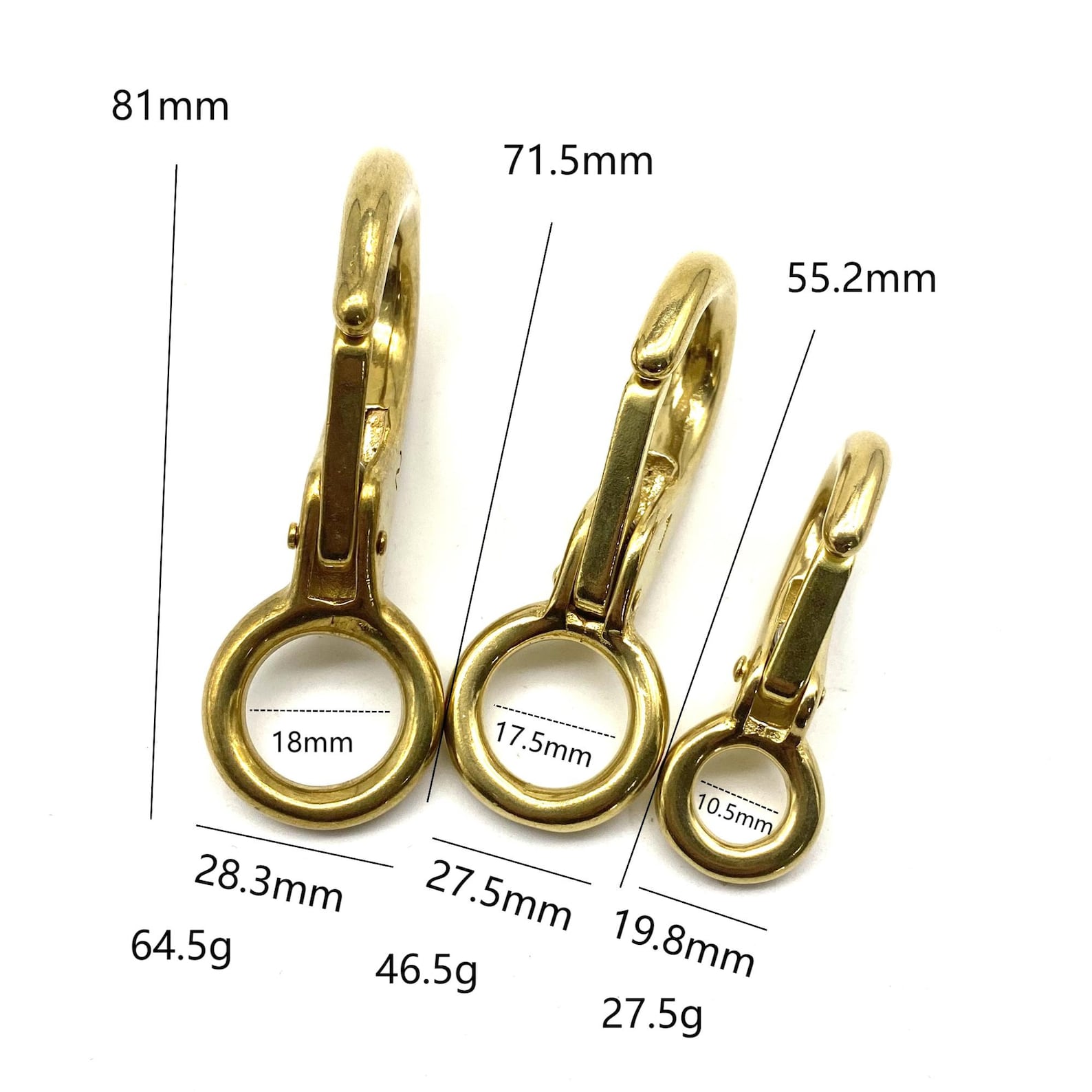 Brass Eye Loop Clasp Clip Round Snap Hook,brass Carabiner - Etsy