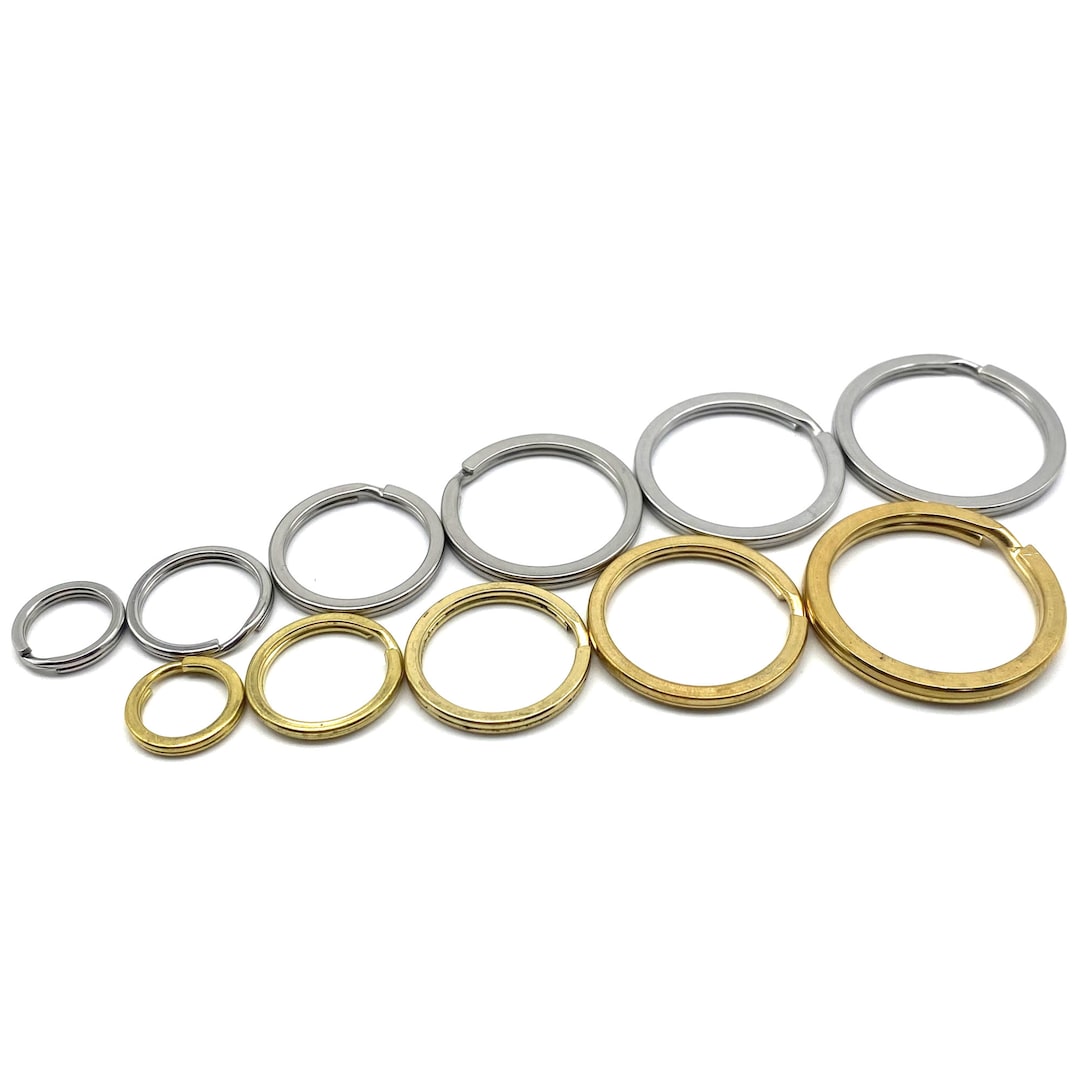 Key Rings Split Ring Brass&stainless Ring Connectors Flat Shape Keyring ...