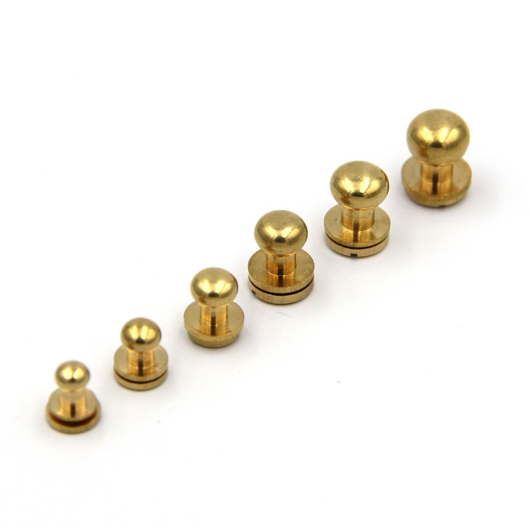 Brass Button Rivets Mushroom Ball Post Rivets Bag Foot Screw Back - Etsy