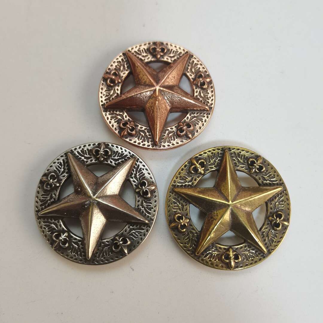 Concho Star With Fleur De Lis,leather Goods Embellishment Accessories ...