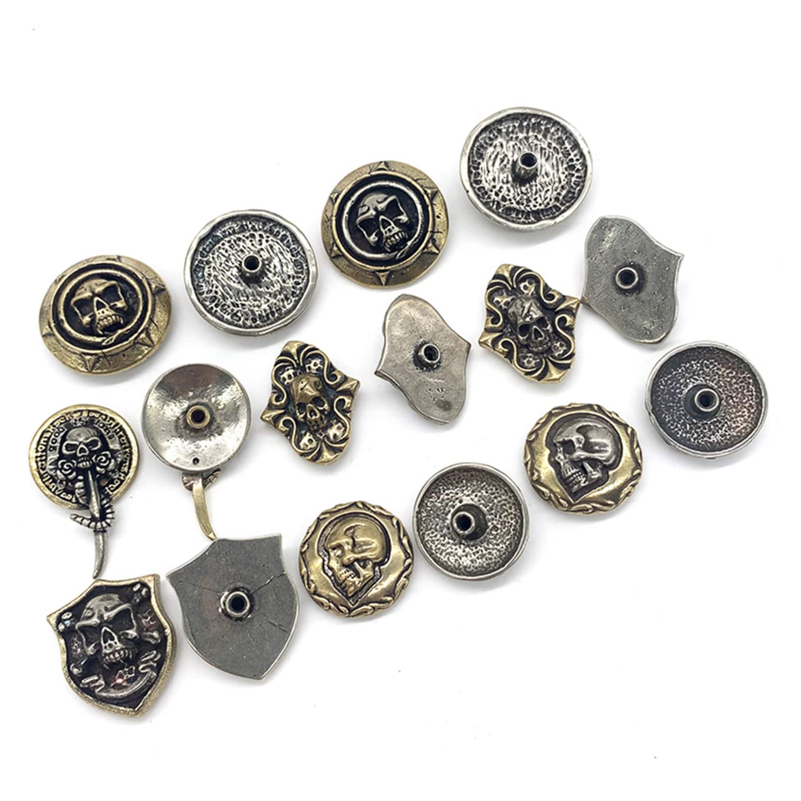 Skull Concho Collection Leather Concho Rivets Screw Back Button Bag ...