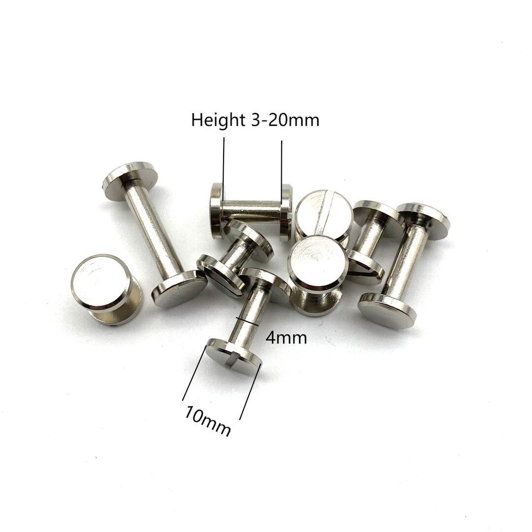 10mm Silver Chicago Rivets Leather Screw Rivets Book Binding Rivets - Etsy