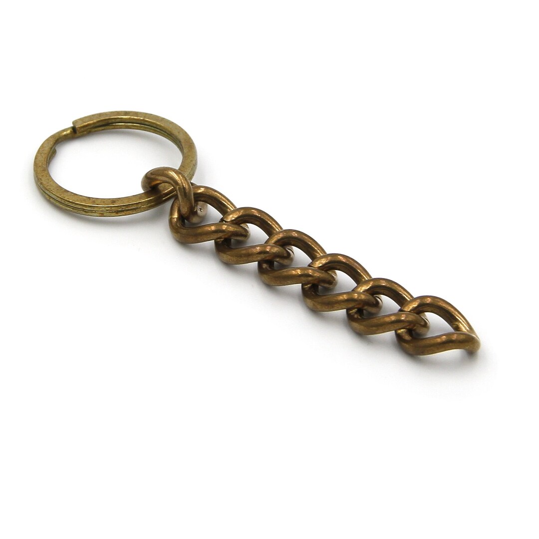 Chain Type Key Ring, Brass Curb Chain 12mm Keychain Extension - Etsy