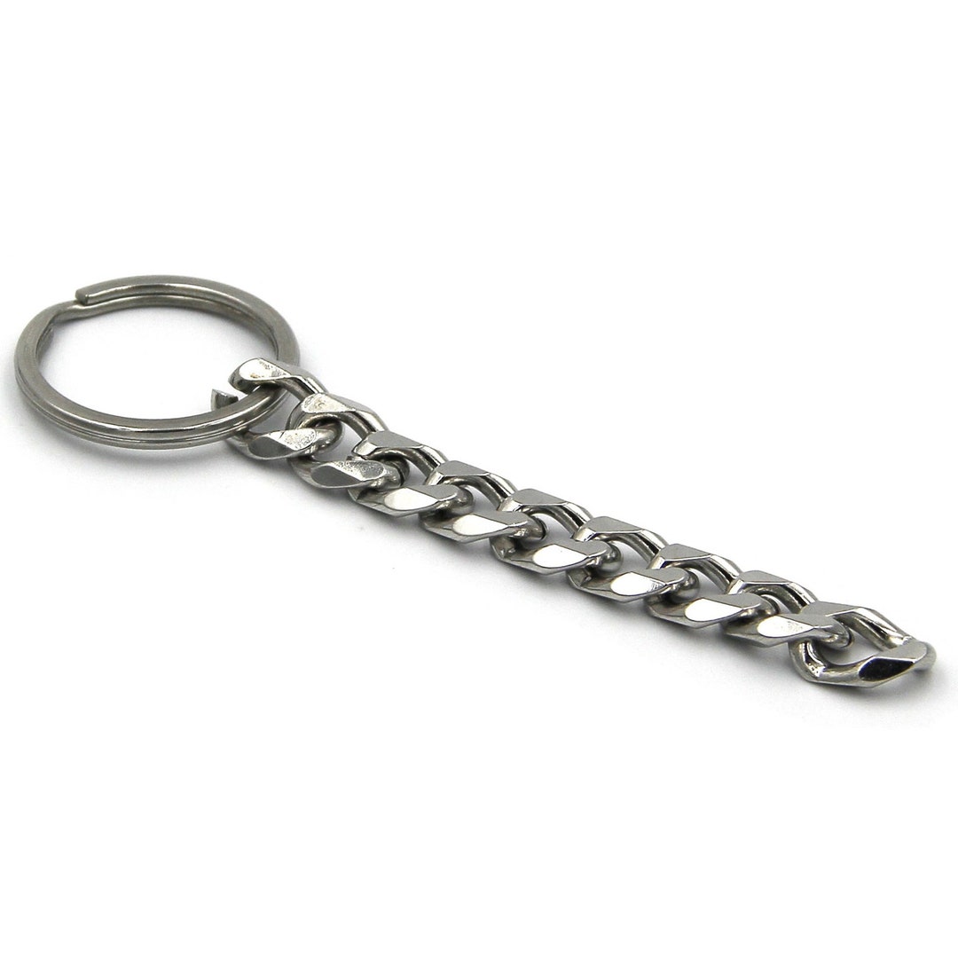 Chain Type Key Ring, Stainless Curb Chain 11mm Keychain Extension - Etsy