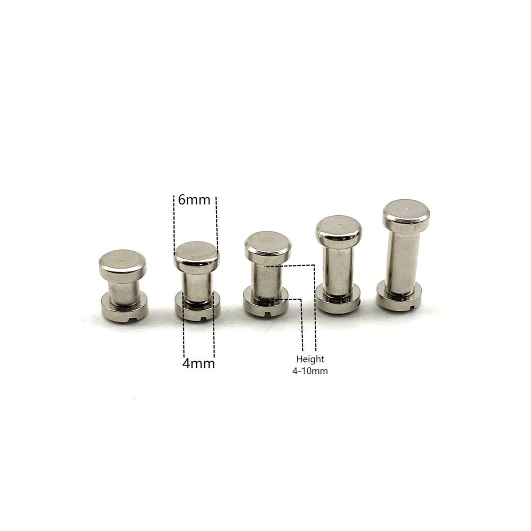 6mm Cap Silver Chicago Screw Rivets Leather Screw Button Book Binding ...