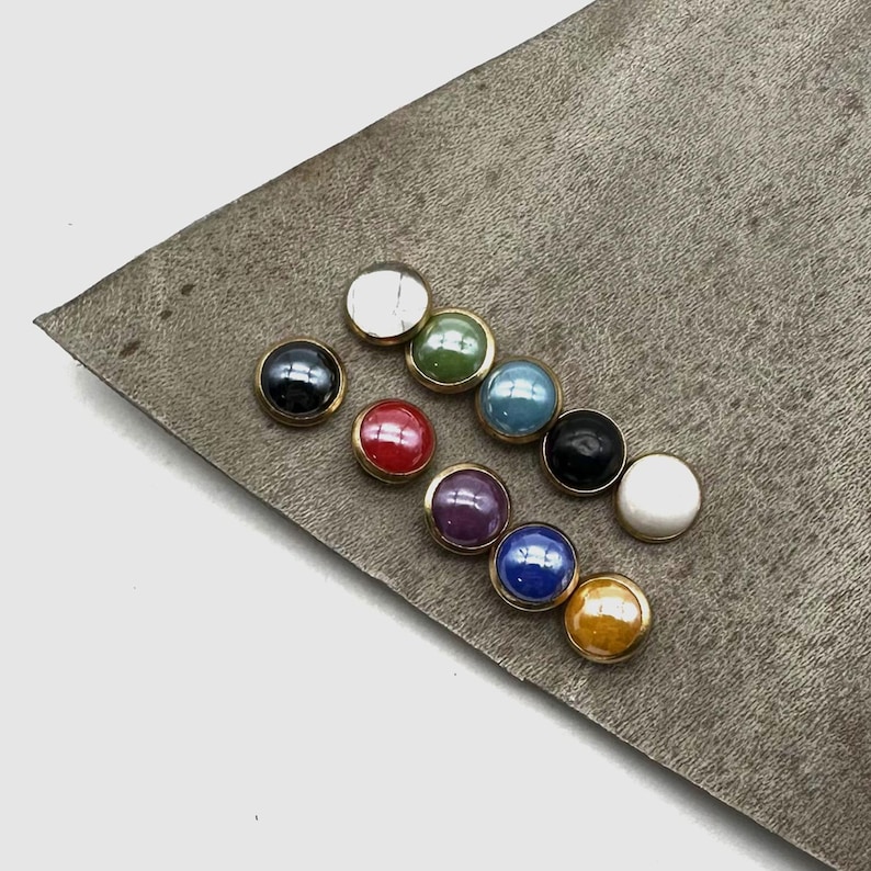 Rhinestone Snap Rivets Button Brass Hammer Drive Rivets 7.5mm Height ...