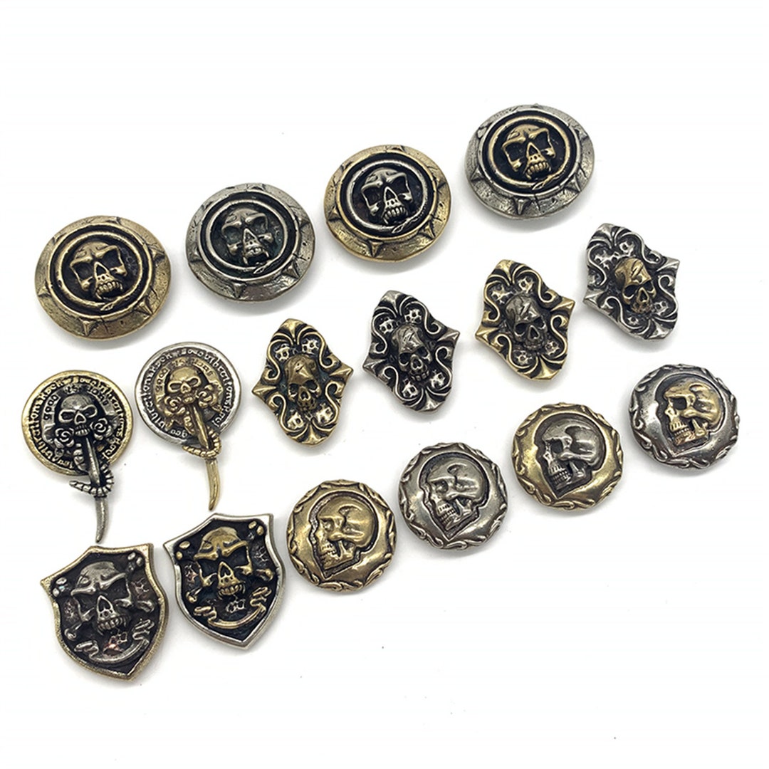 Skull Concho Collection Leather Concho Rivets Screw Back Button Bag ...