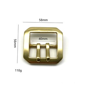 Solid Brass Double Pin Belt Buckle Leather Strap Fastener Buckles - Etsy