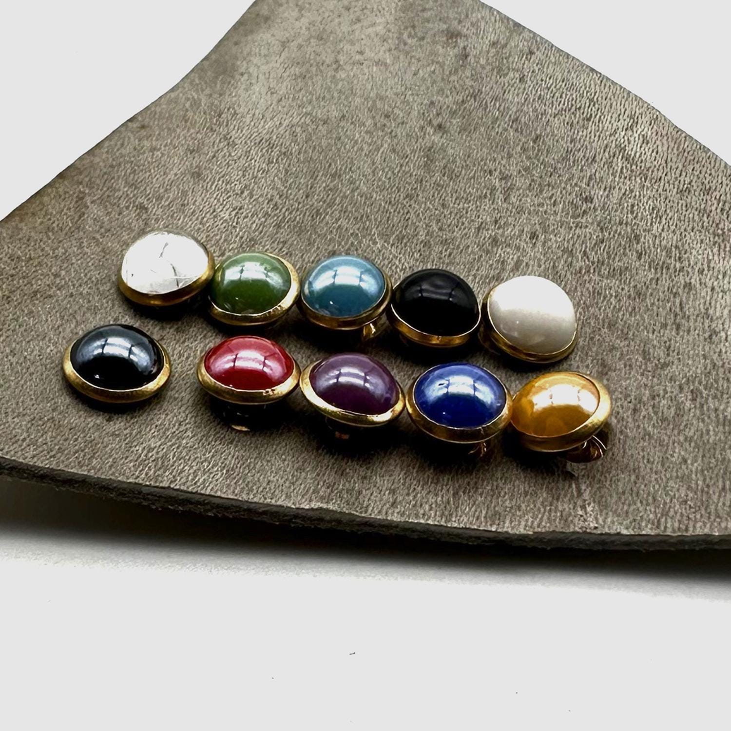 Rhinestone Snap Rivets Button Brass Hammer Drive Rivets 7.5mm Height ...