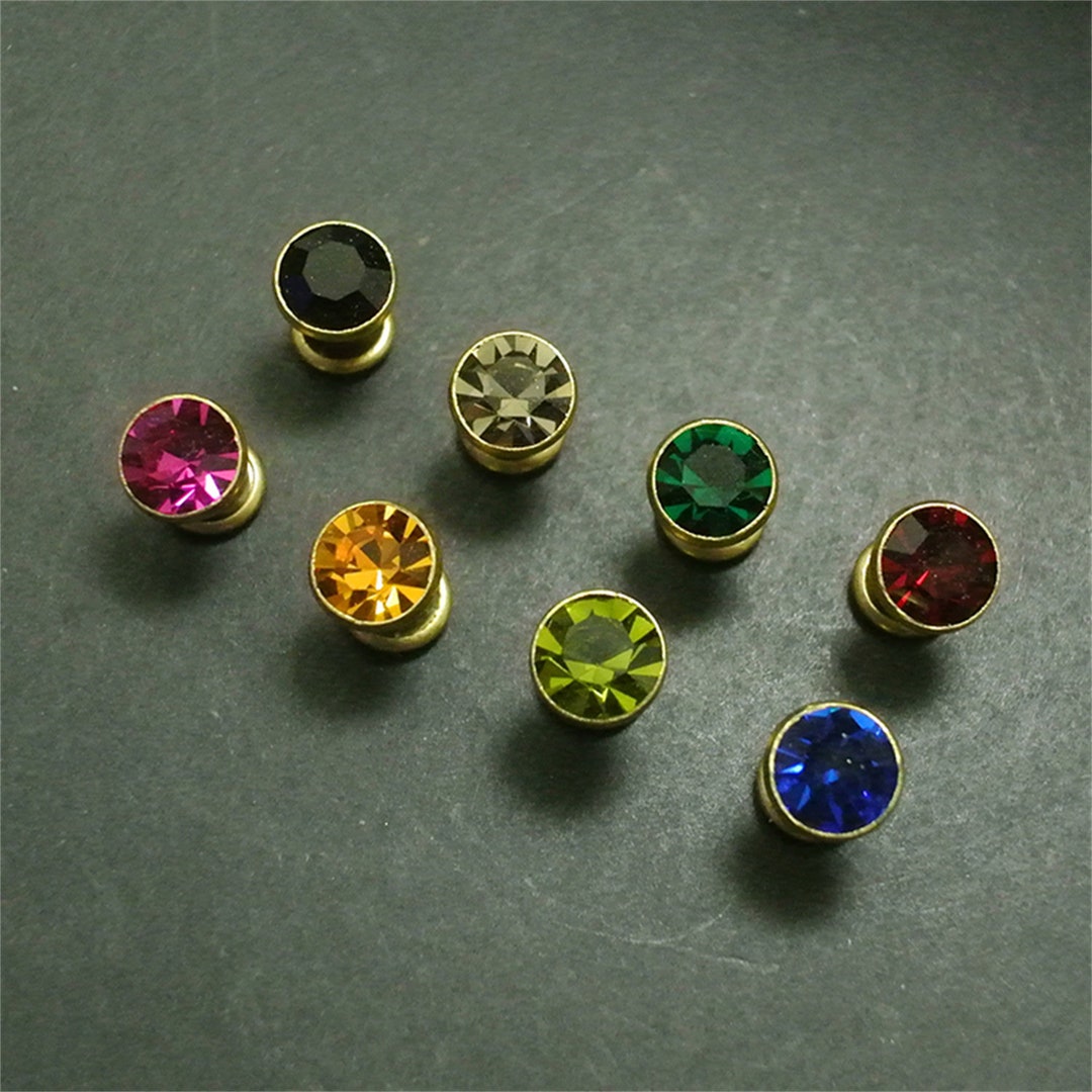 Rhinestone Snap Rivets Brass Hammer Drive Rivets 8 Colors - Etsy