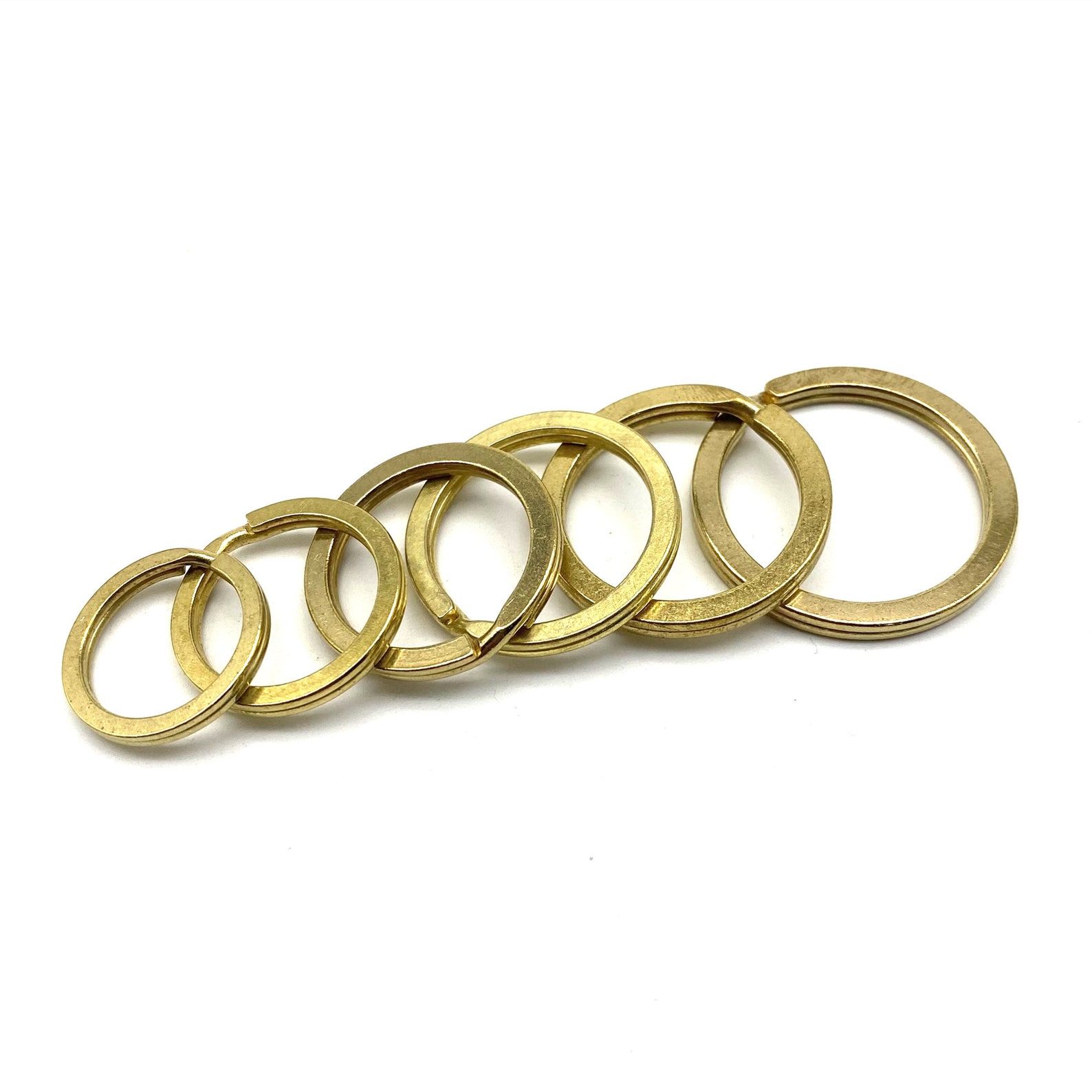 Brass Falt Key Rings Key Split Rings Chain Connected Ring Premium ...