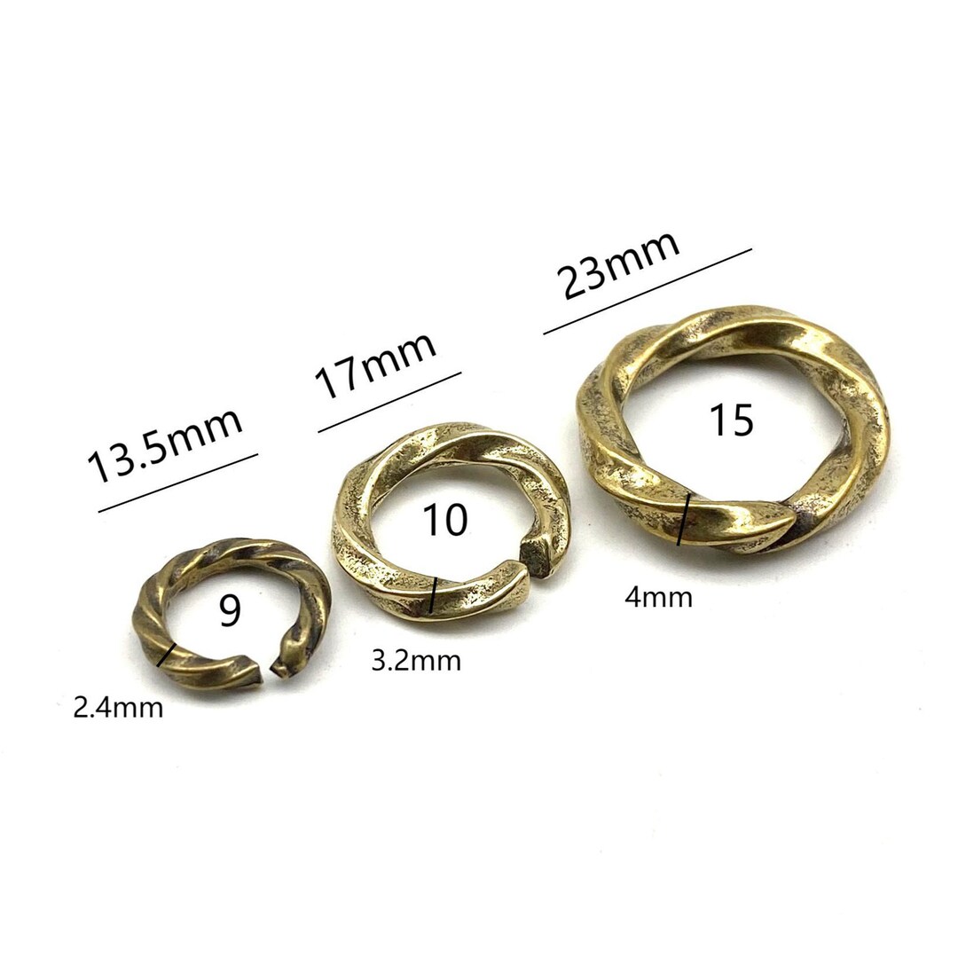 Brass Twisted Ring Key Split Ring 13.5/17/23mm - Etsy
