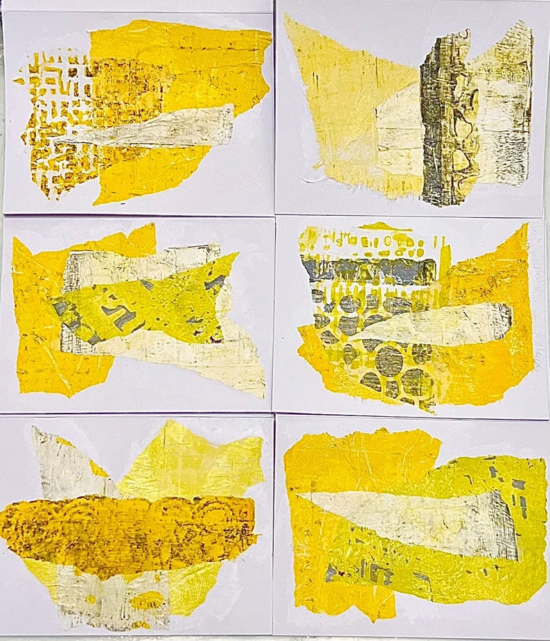 Original Handmade Collage Art Notecards Blank Stationery Greeting Cards ...