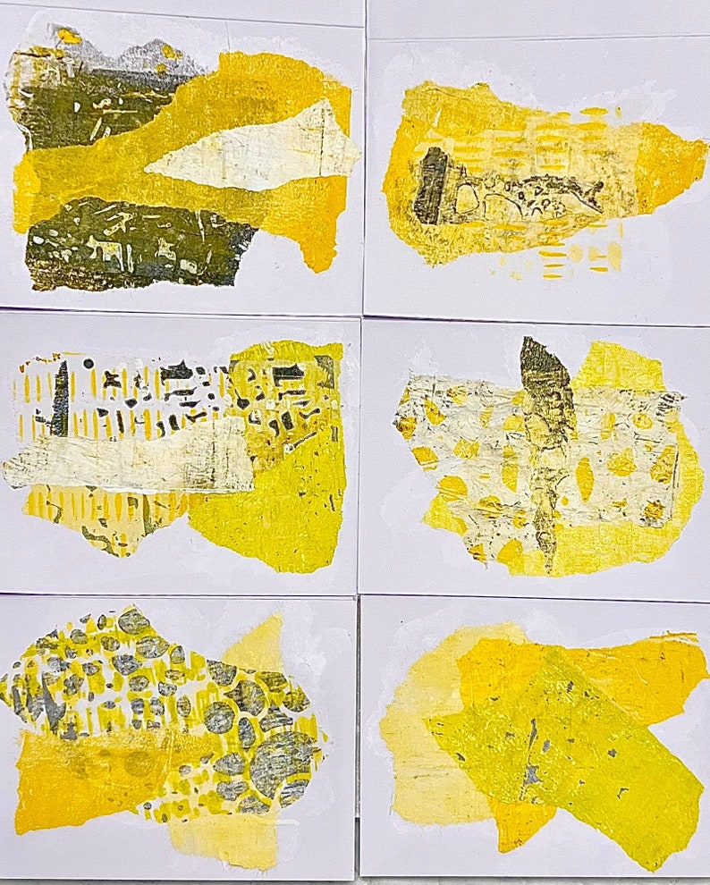 Original Handmade Collage Art Notecards Blank Stationery Greeting Cards ...