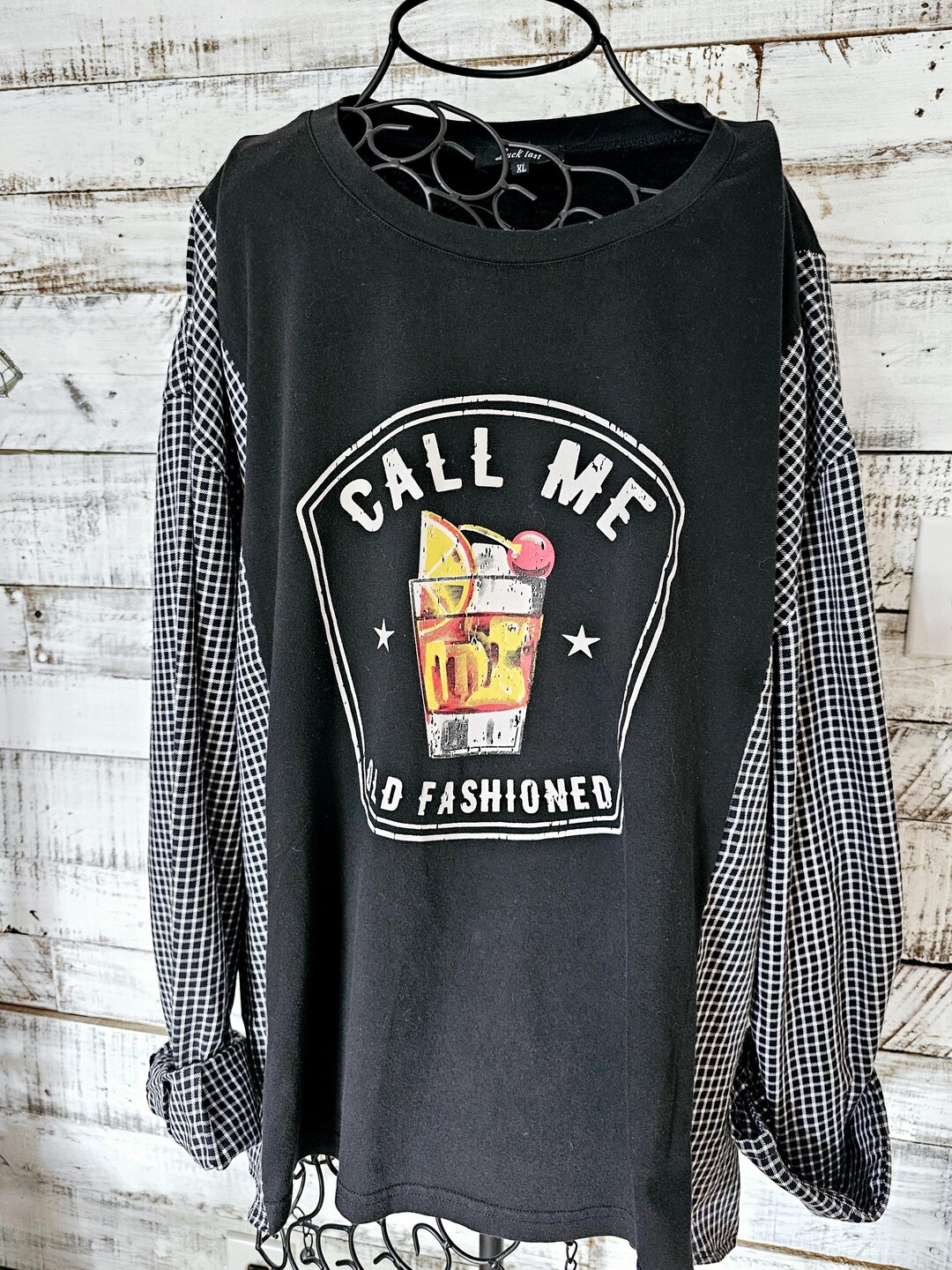 Upcycled Flannel Shirt and T-shirt - Repurposed - Spliced Clothing ...
