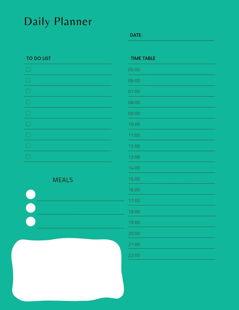 Printable Daily Planner Template Digital Download - Etsy