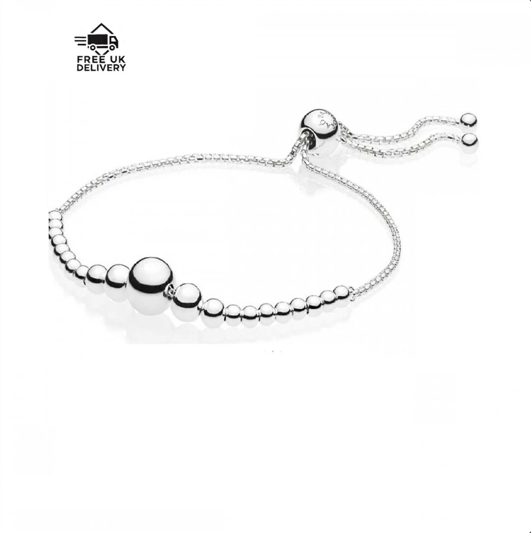 Pandora Bracelet String of Beads Slider, S925 Silver Chain Bracelet ...