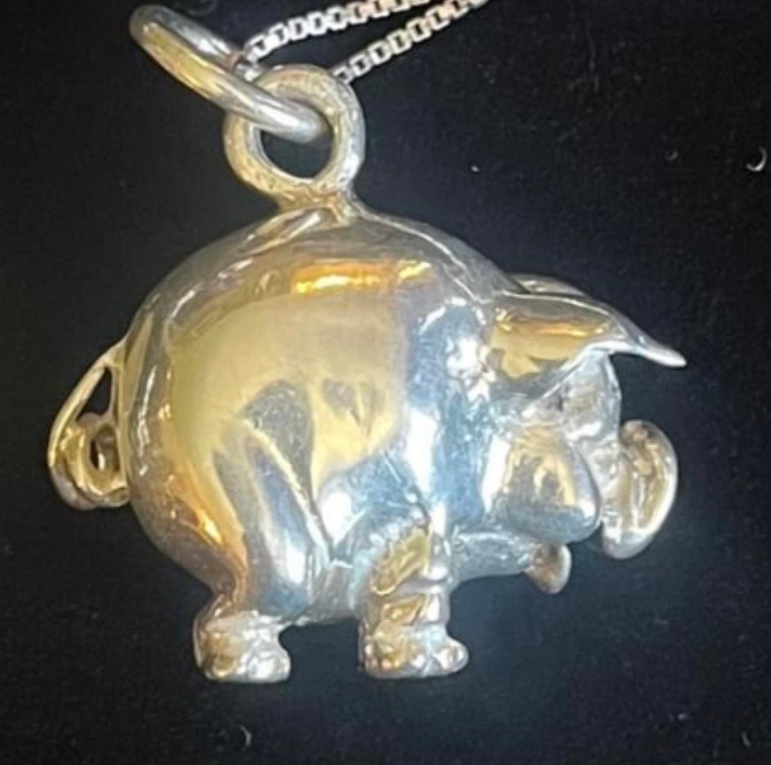 Sterling Silver Pig Charms and Pendants - Etsy