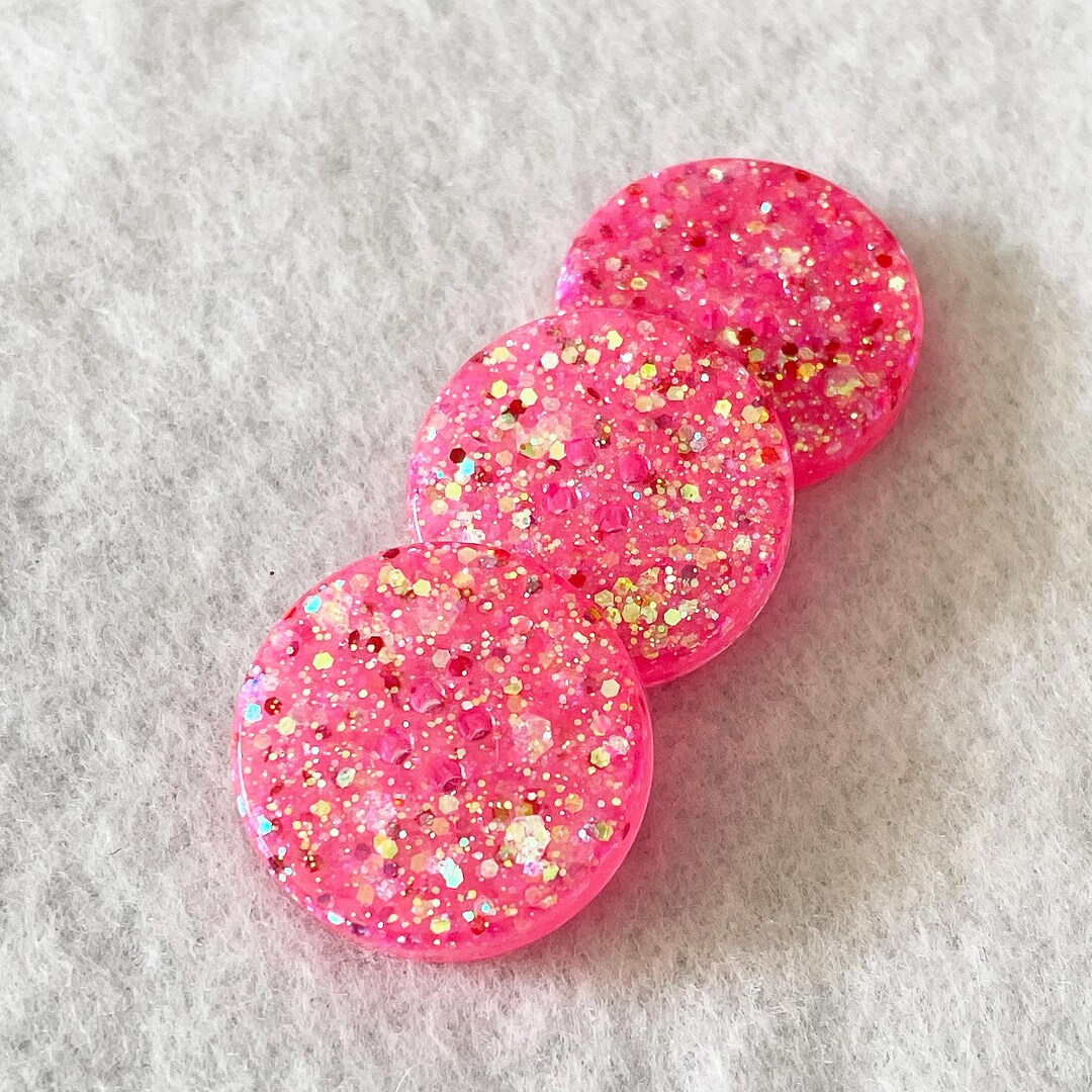 Glitter Handmade Buttons - Set of 3 Size 25mm / 1 Inch - Etsy