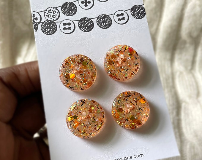 Glitter Handmade Buttons - Set of 4 - Etsy